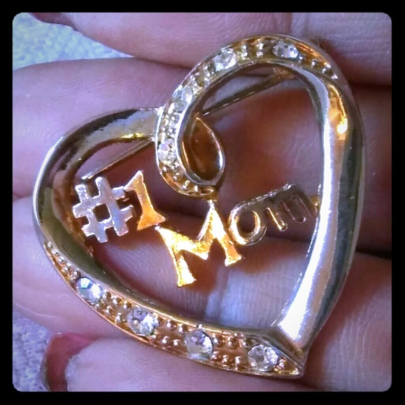 Jewelry | Vintage Heart 1 Mom Brooch | Poshmark